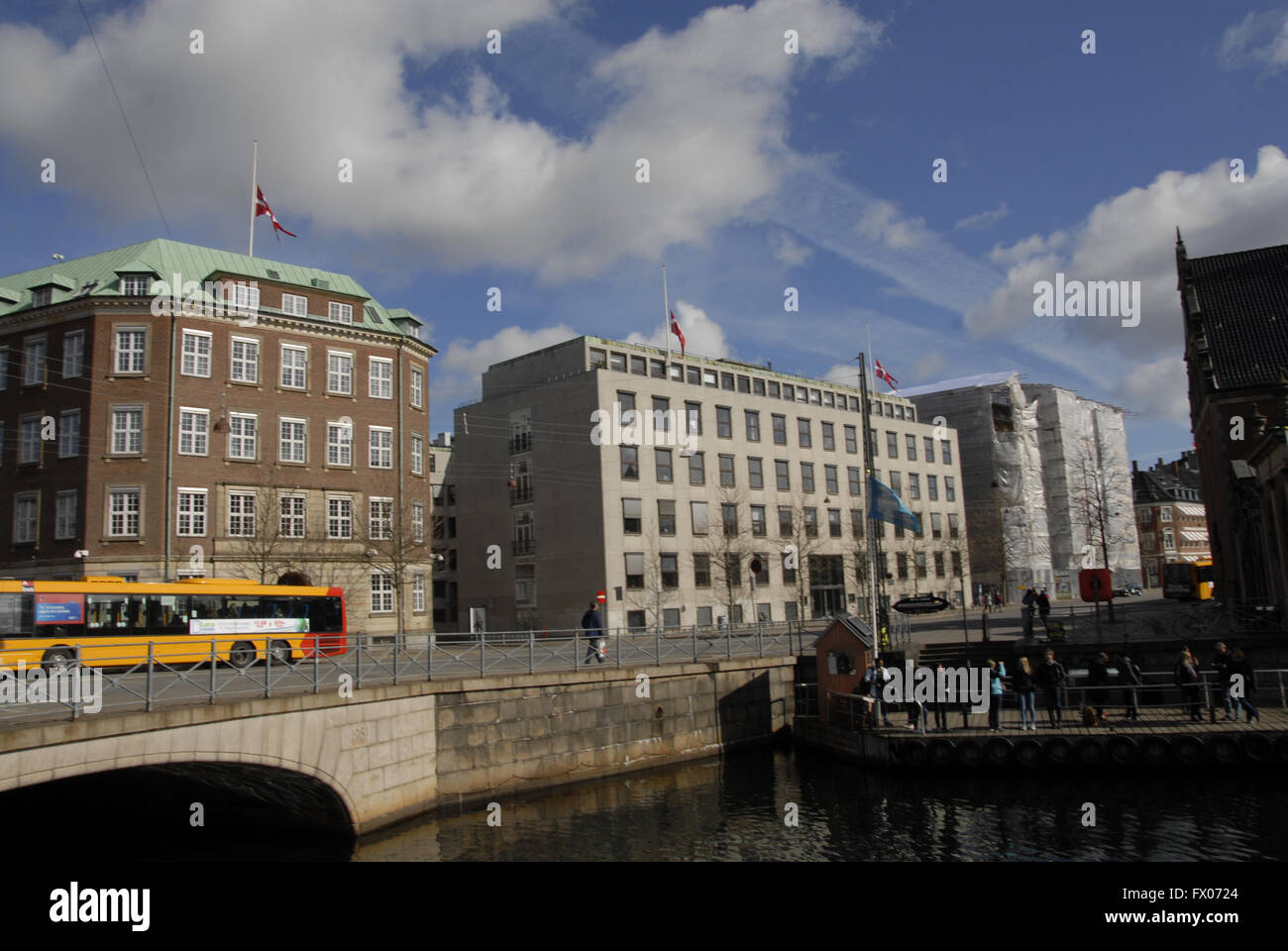 Copenhagen, Denmark. 09th Apr, 2016. Danish flags at half mast on all ...