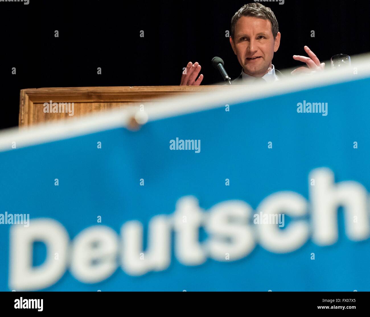 Arnstadt, Germany. 09th Apr, 2016. Spokesman of the Thuringian state ...