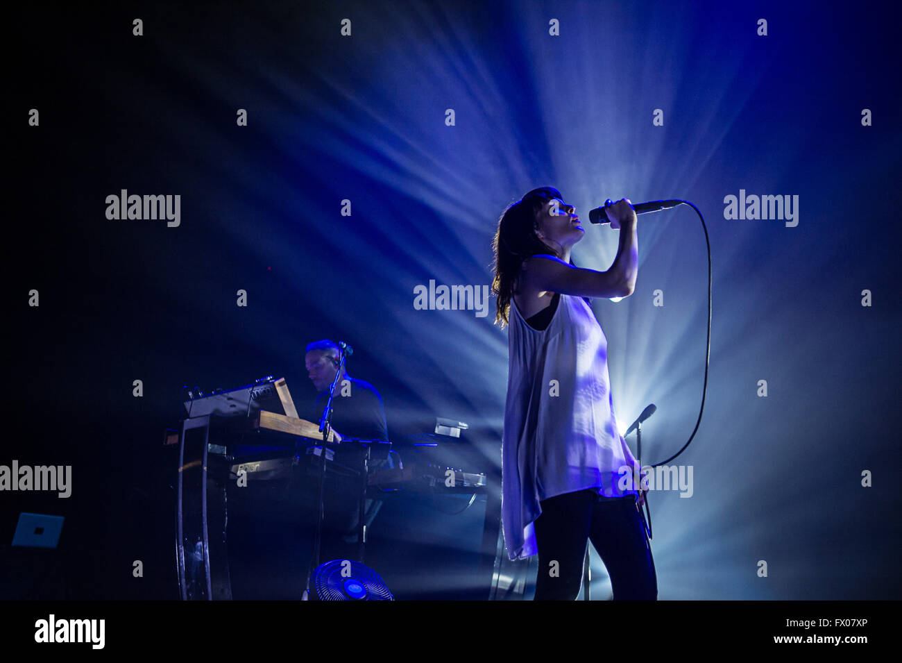 Singer Lauren Mayberry of the band Chvurches performs on stage at the ...