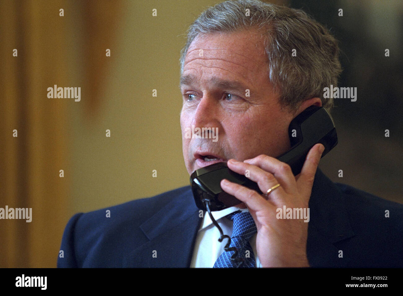 United States President George W. Bush talks from the Oval Office of ...