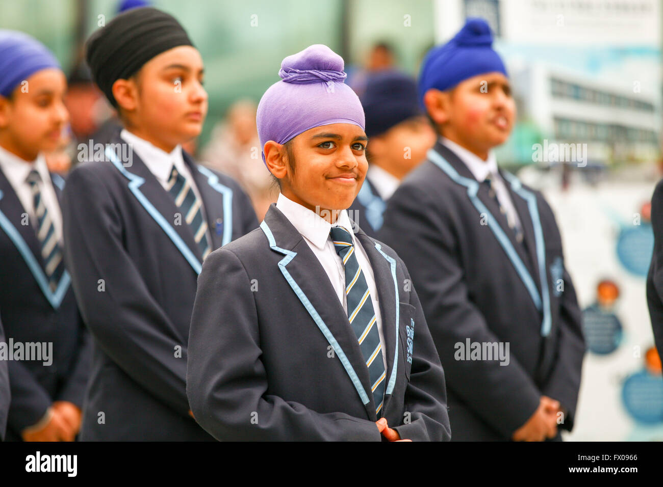City Hall, London, UK. 9 April 2016. School children from British Sikh ...
