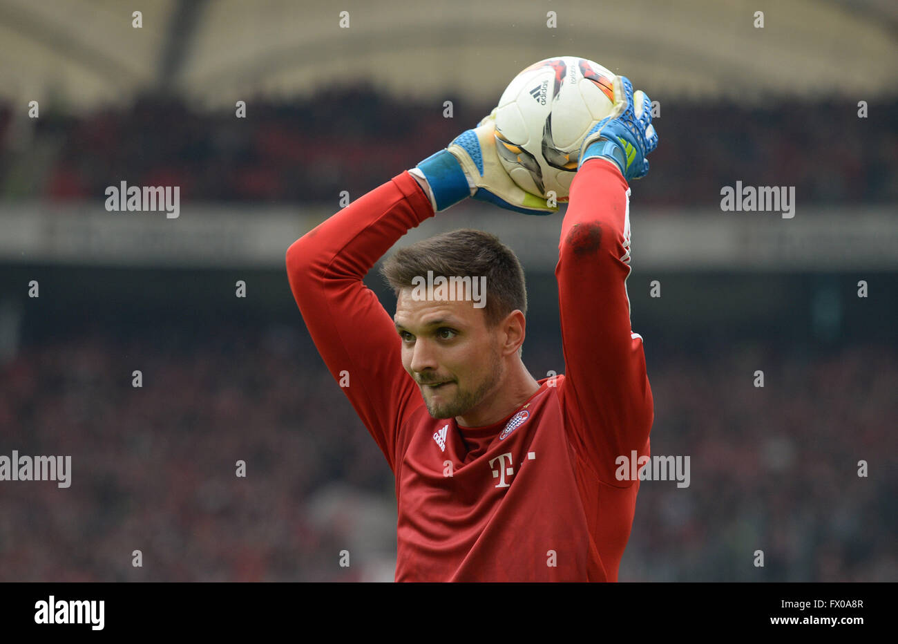 Stuttgart, Germany. 09th Apr, 2016. Munich's goalkeeper Sven Ulreich in ...
