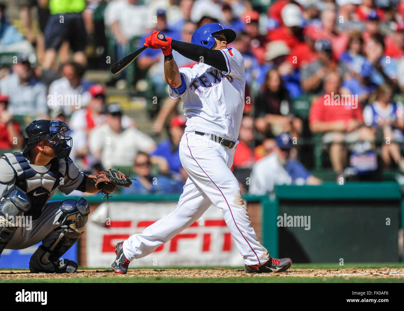 APR 04, 2016: Texas Rangers right fielder Shin-Soo Choo #17 during an ...