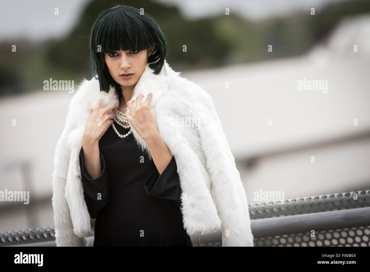 Rome, Italy. 09th Apr, 2016. A cosplayer poses during a cosplay contest ...