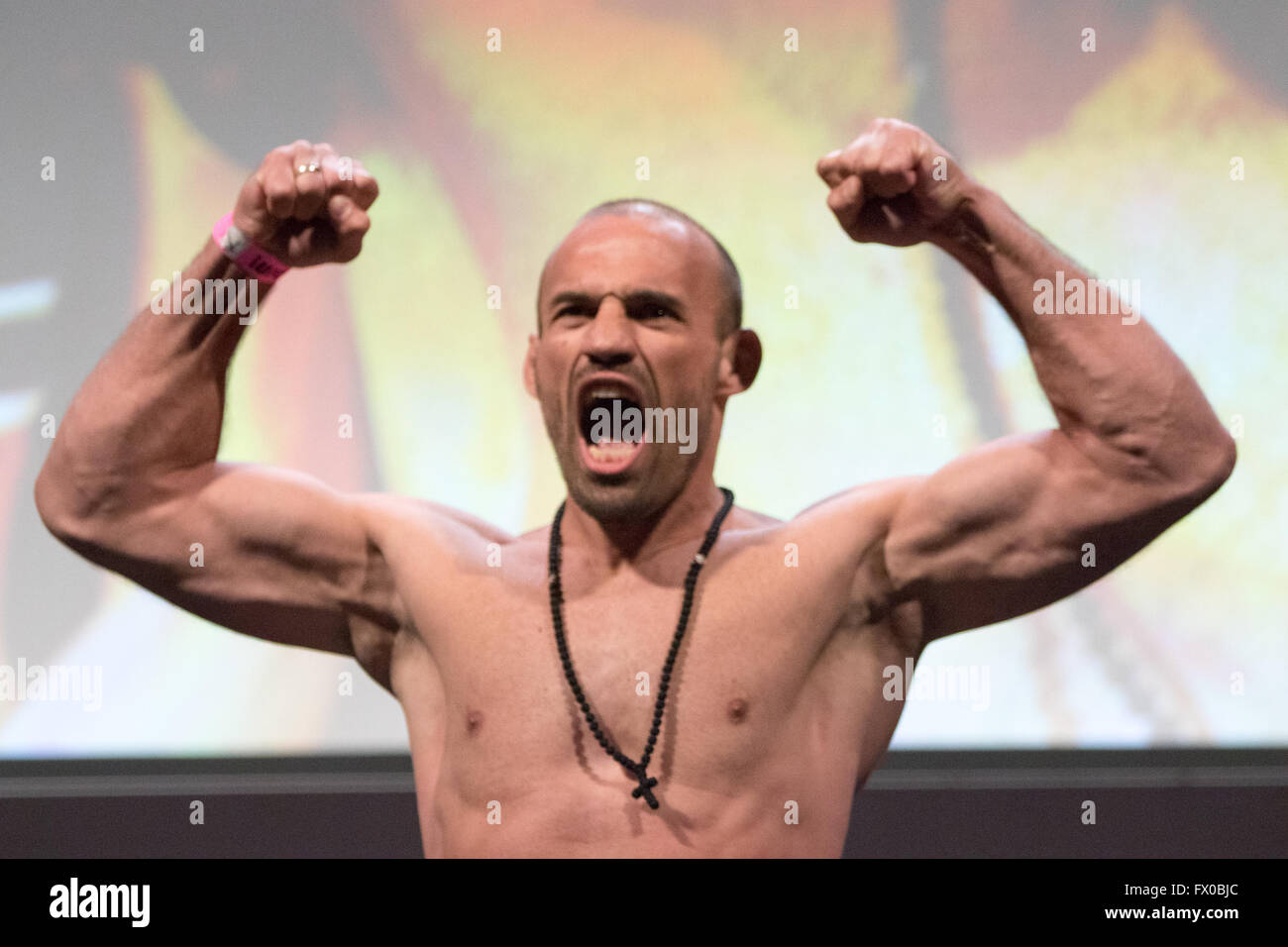 Igor Pokrajac celebrates making the weight ahead of his fight with Jan ...