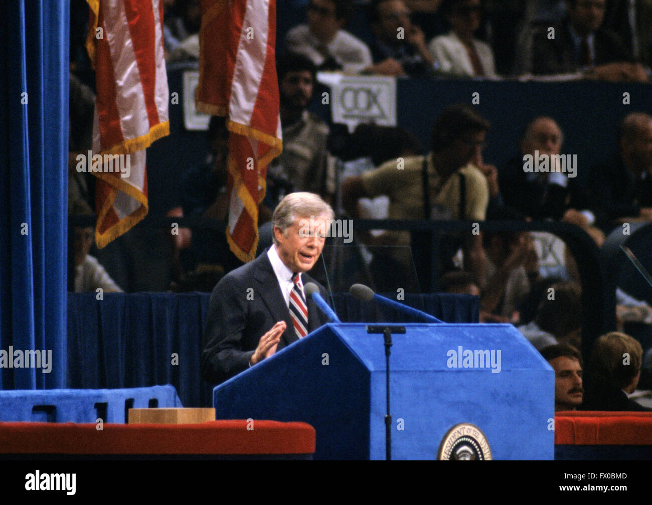 United States President Jimmy Carter delivers his speech accepting his ...