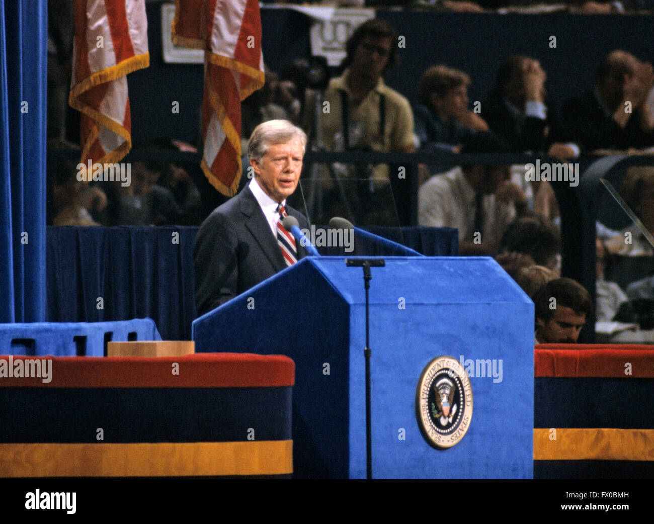 United States President Jimmy Carter delivers his speech accepting his ...