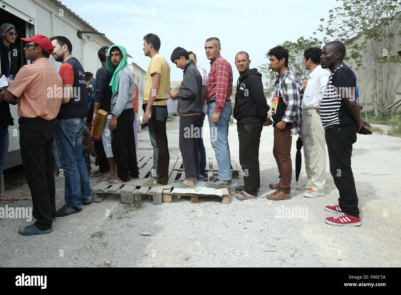 Athens, Greece. 09th Apr, 2016. Migrants inside the Eleonas camp ...