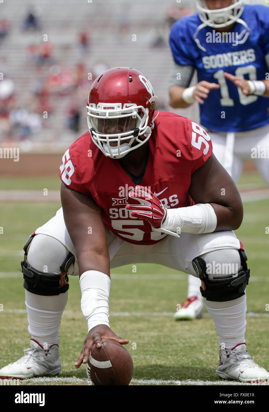 April 9, 2106: Oklahoma Sooners offensive lineman Erick Wren (58 ...
