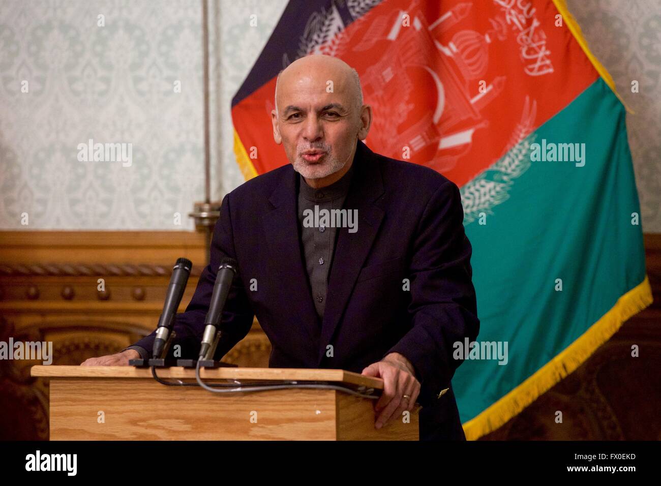Kabul, Afghanistan. 9th April, 2016. Afghan President Ashraf Ghani ...