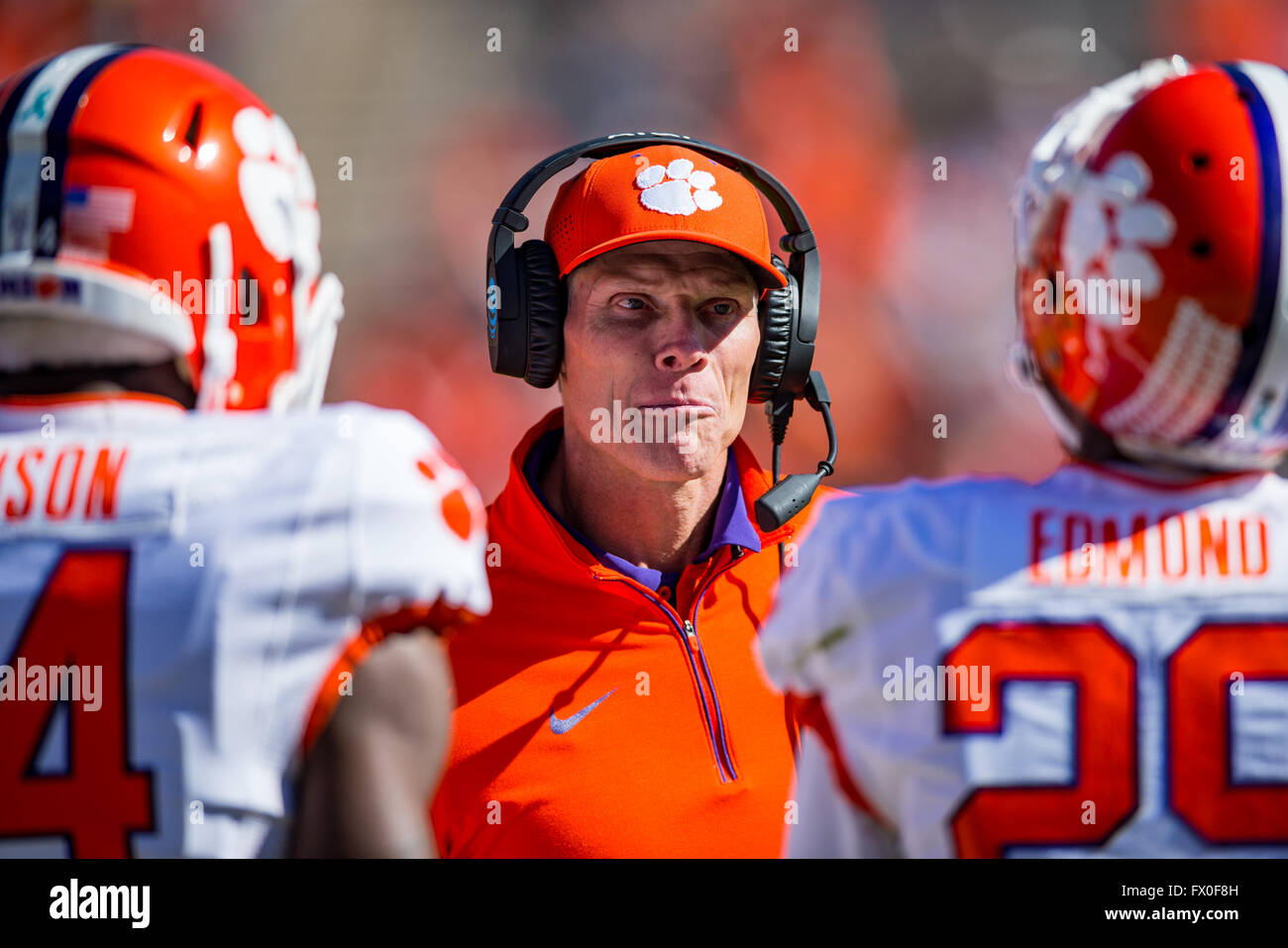 Clemson Defensive Coordinator Brent Venables during the Clemson ...