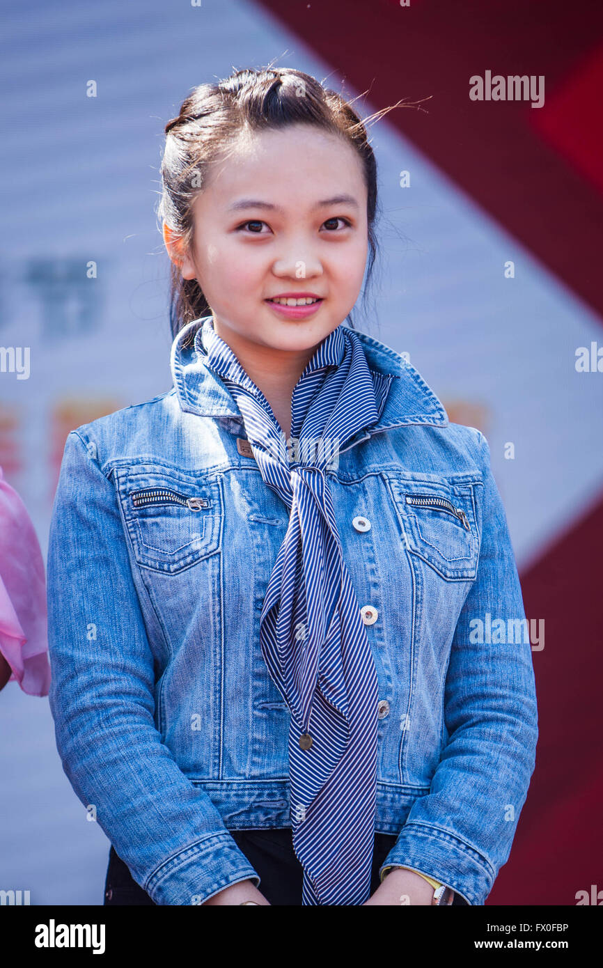 Beijing, China. 9th Apr, 2016. Actress Lin Miaoke attends the opening ...