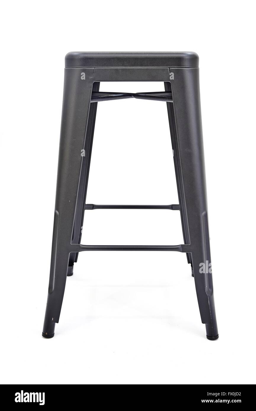 A studio photo of a black metal stool Stock Photo - Alamy