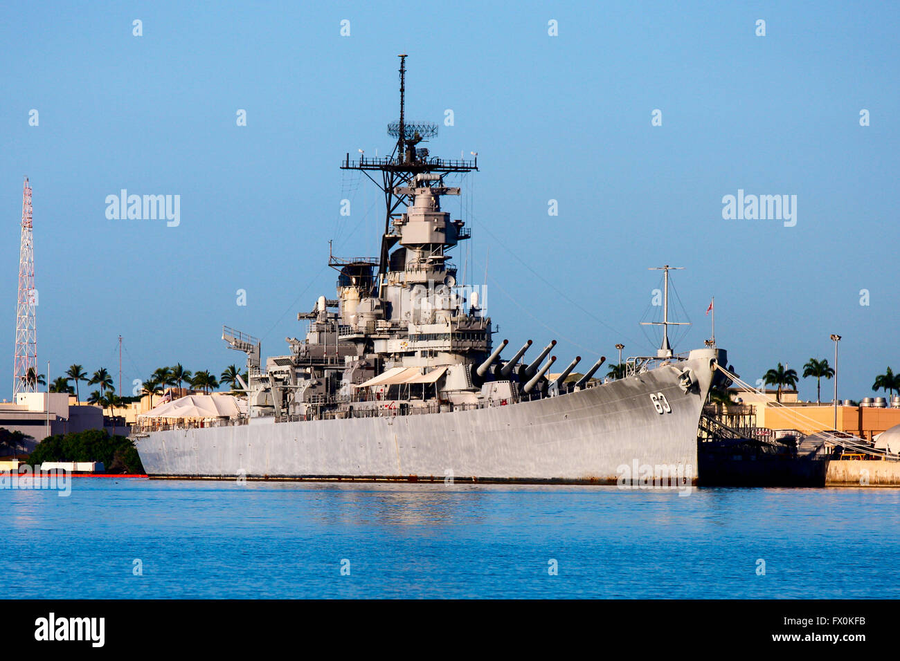 Battleship U.S.S. Missouri at Pearl Harbor, Hawaii Stock Photo - Alamy