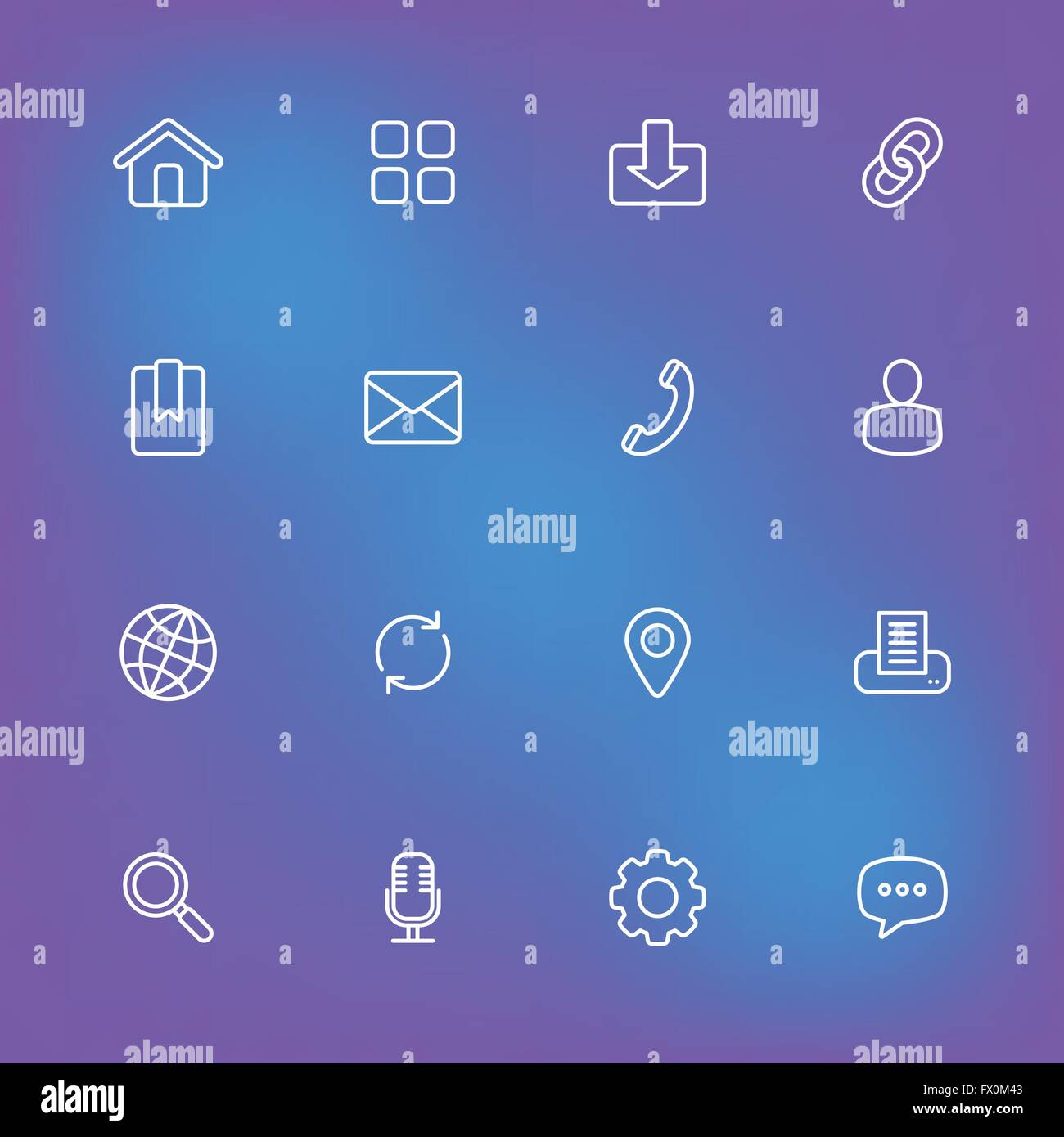 [EPS10] white line simple web icon set for web design, UI, infographic and mobile apps Stock ...