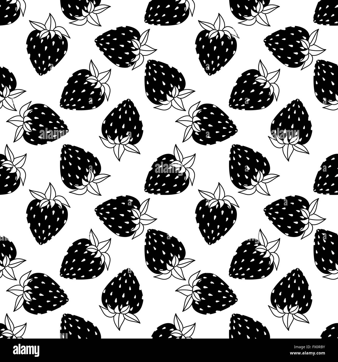 black and white strawberries Stock Vector Image & Art - Alamy