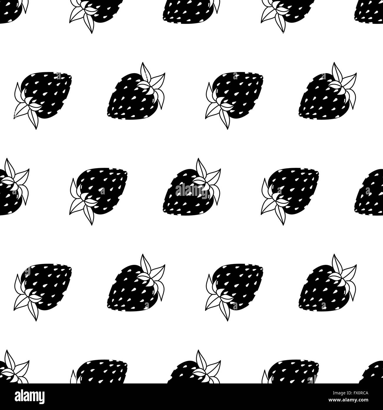 Wallpaper of strawberries Black and White Stock Photos & Images - Alamy