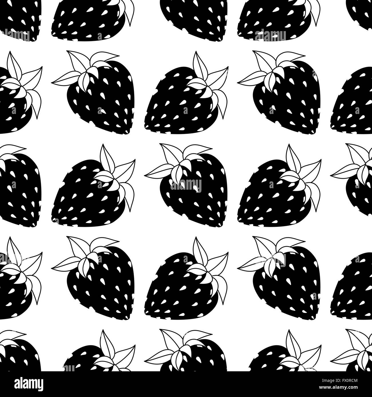 black and white strawberries Stock Vector Image & Art - Alamy