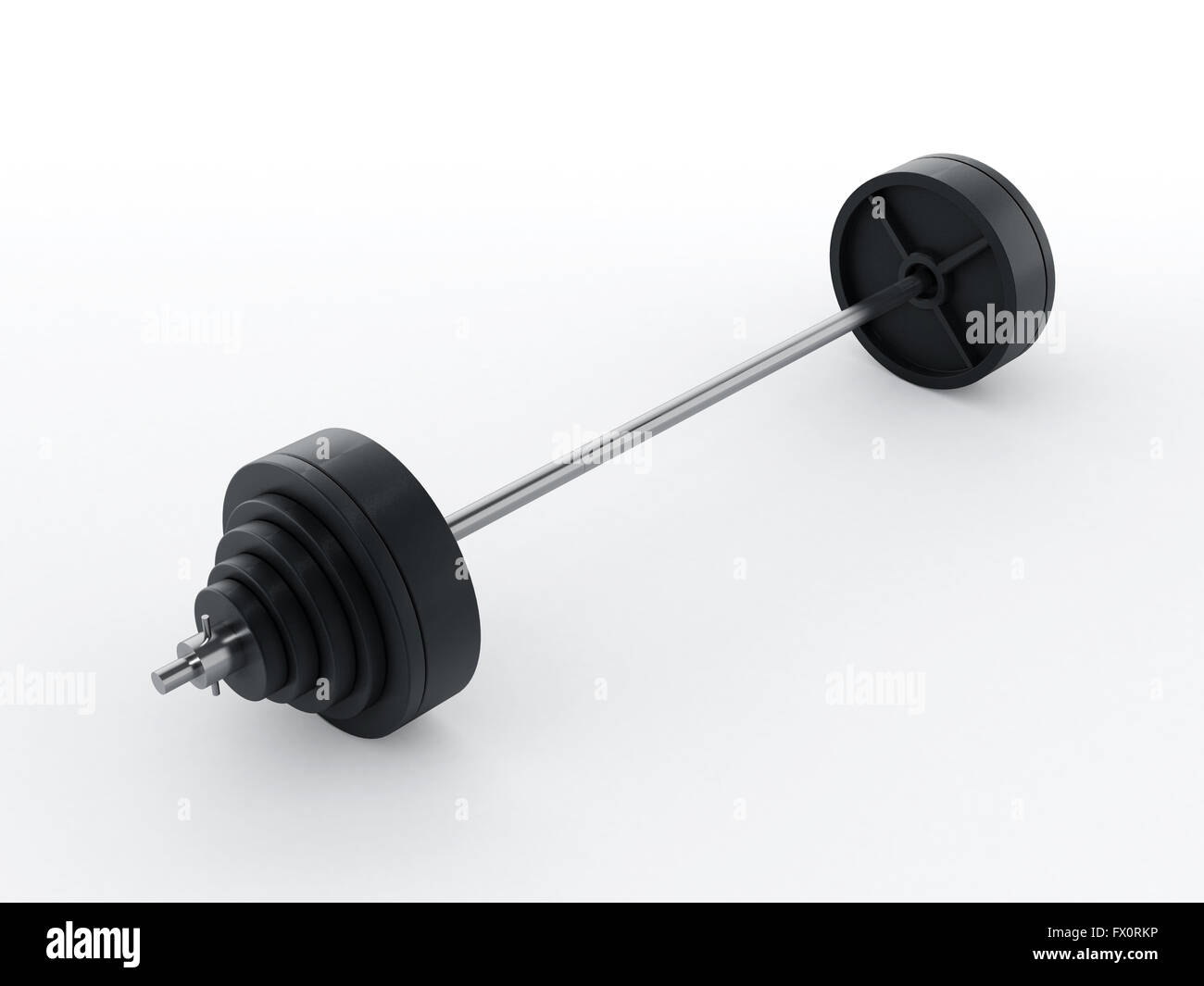 Barbell with heavy weights isolated on white background Stock Photo - Alamy