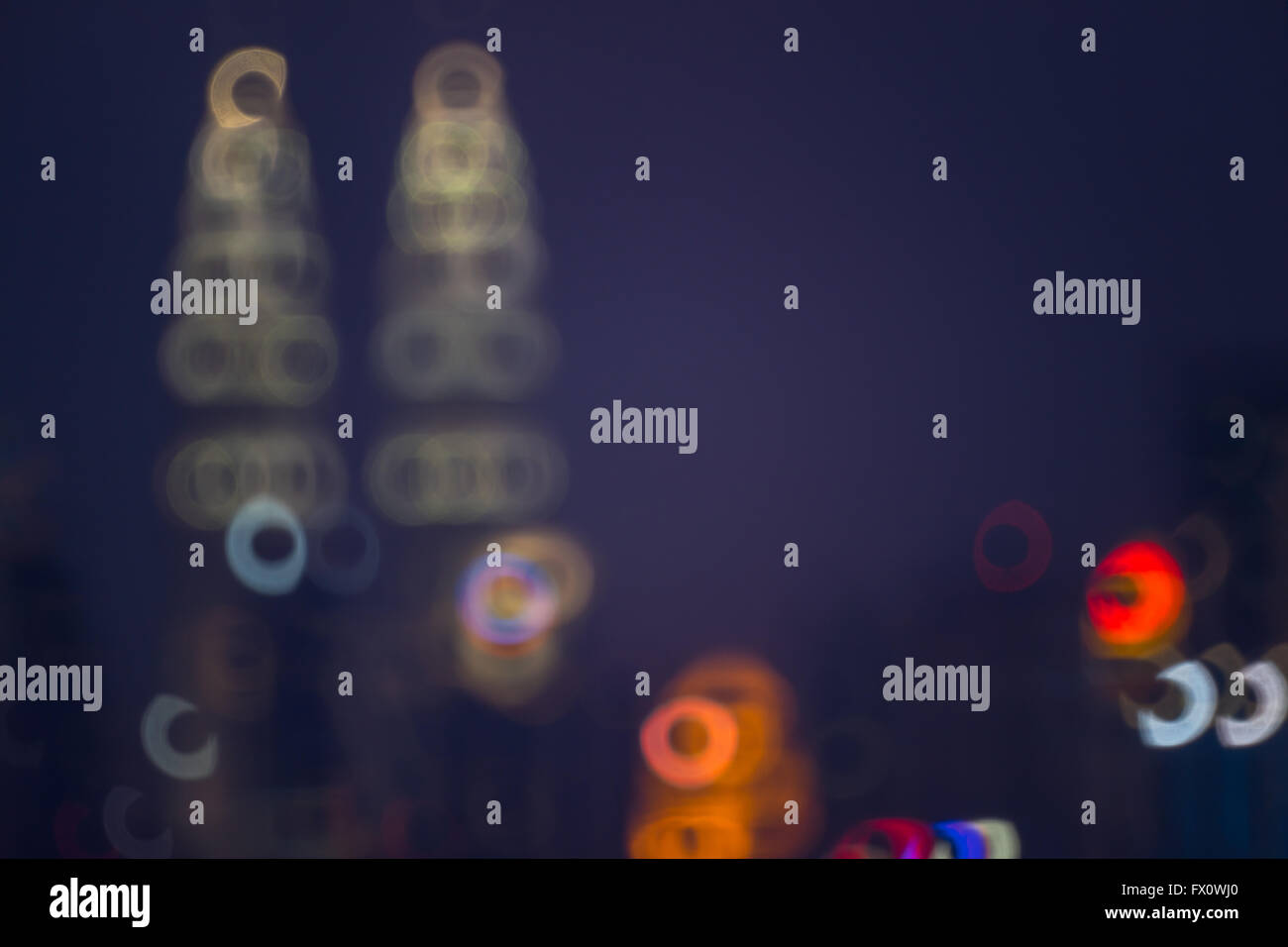 Artistic blur and donut bokeh of downtown Kuala Lumpur, Malaysia Stock ...