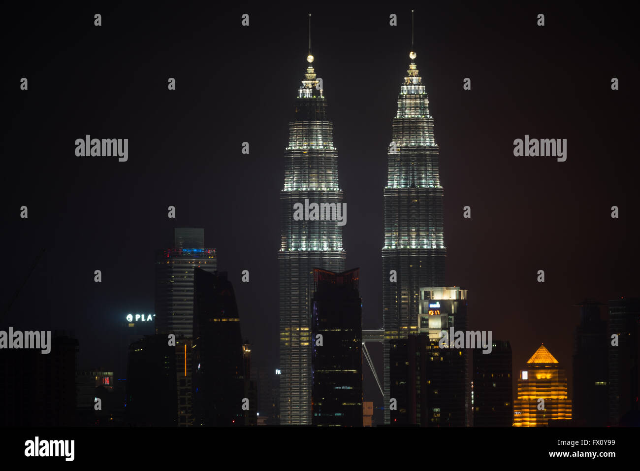 Night view over downtown Kuala Lumpur, Malaysia Stock Photo - Alamy