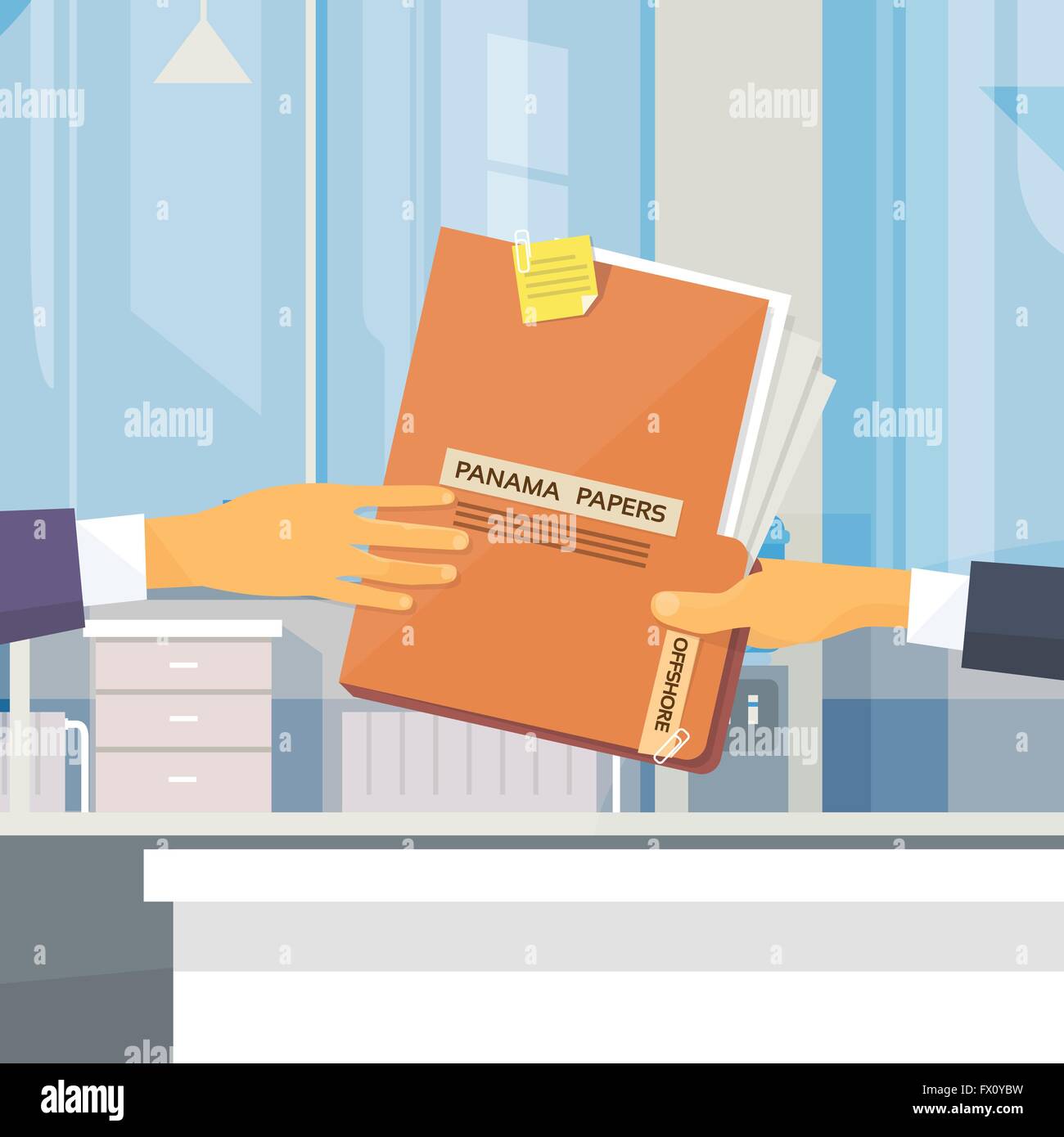 Hands Give Panama Papers Folder Secret Document Offshore Company Stock ...