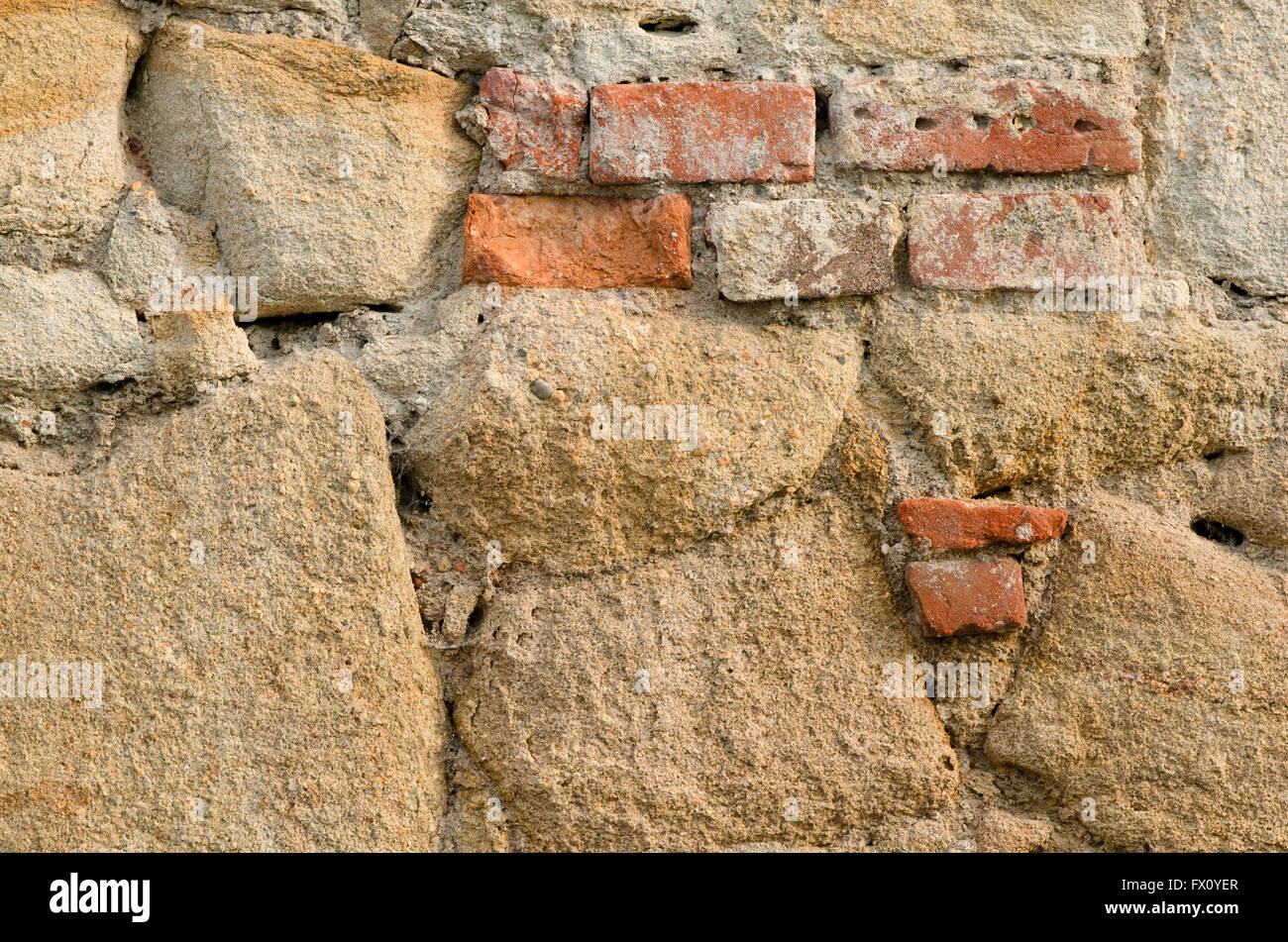 Very old downfallen brick wall of ancient building Stock Photo - Alamy