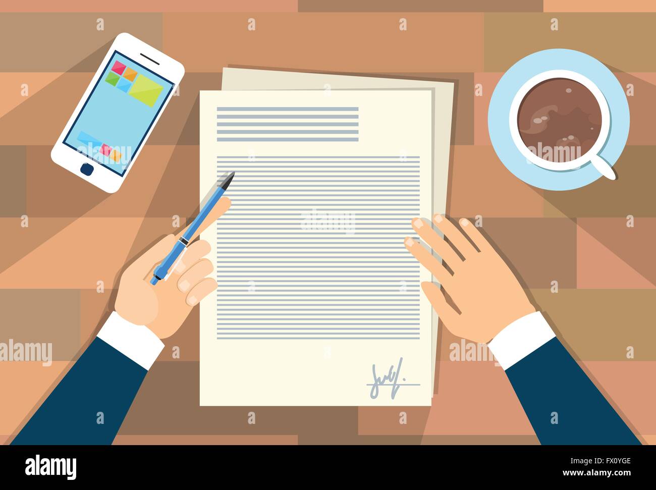 Signing Contract Cartoon Stock Photos & Signing Contract Cartoon Stock ...
