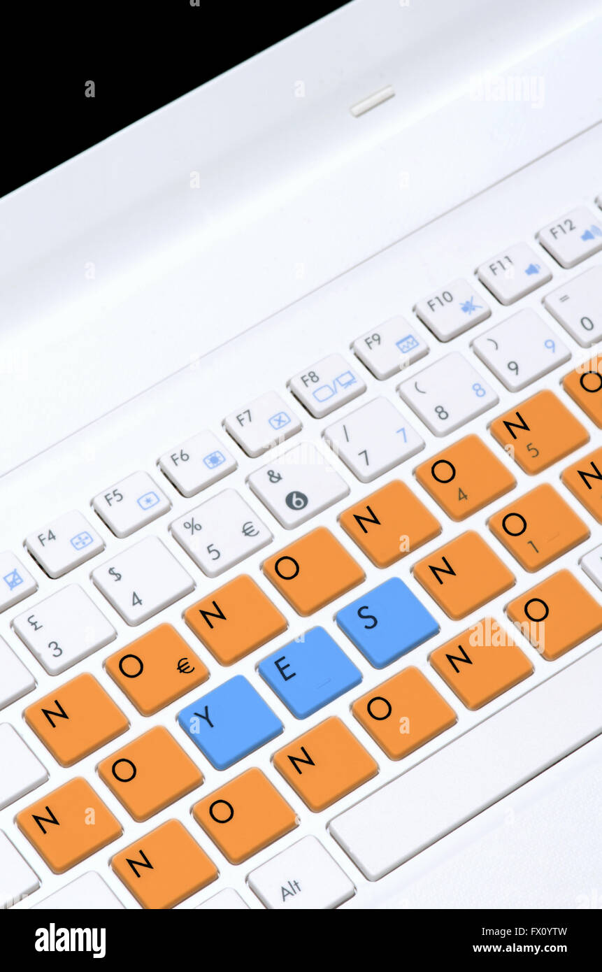 Special yes no computer keyboard as decision making concept Stock Photo ...