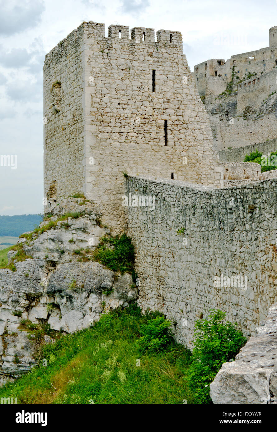 Stone castle tower at the top of rock Stock Photo - Alamy