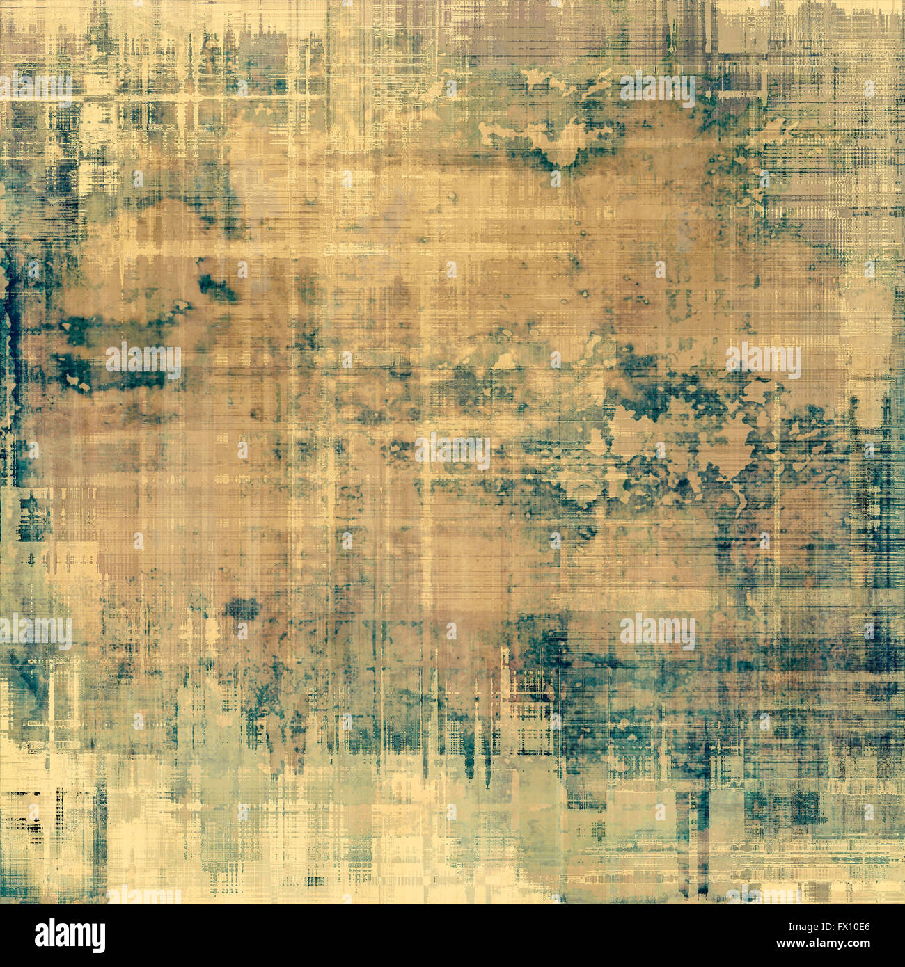 Abstract pattern on textured, vintage background with grunge stains ...