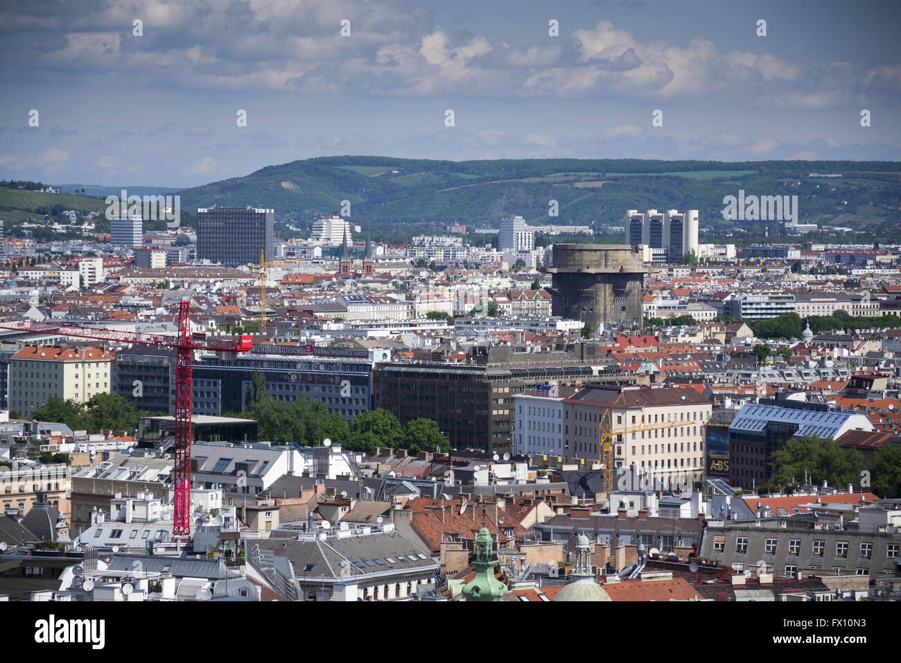 Cityscape of Austrian capital Vienna from Stephansdom blue sky Stock ...