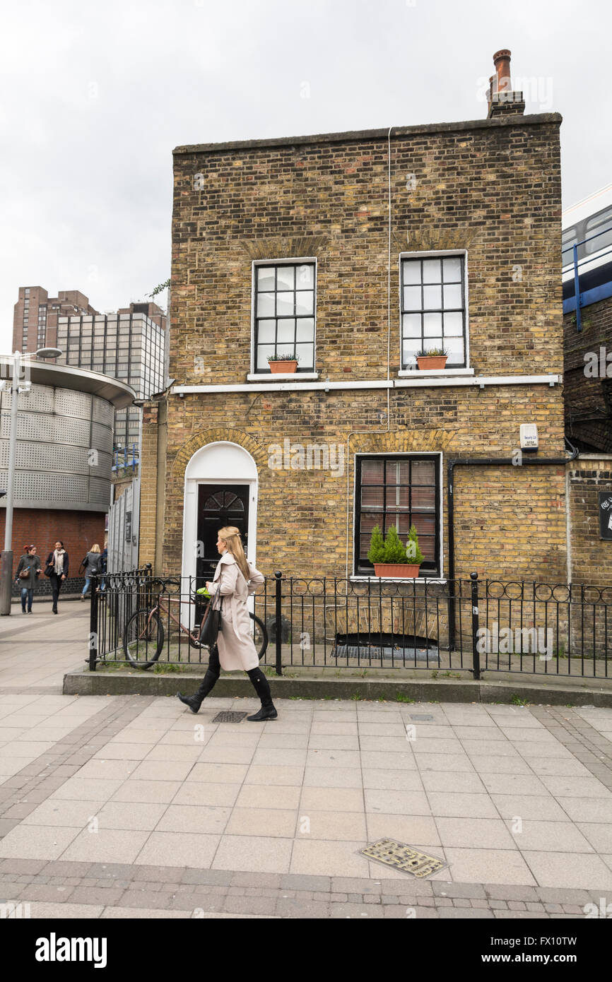 A solitary terraced house left standing outside Waterloo Station ...
