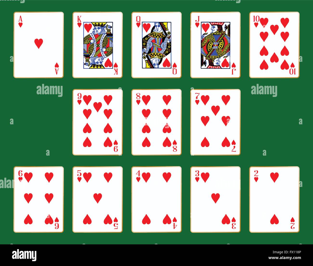 Five red playing cards Stock Vector Images - Alamy