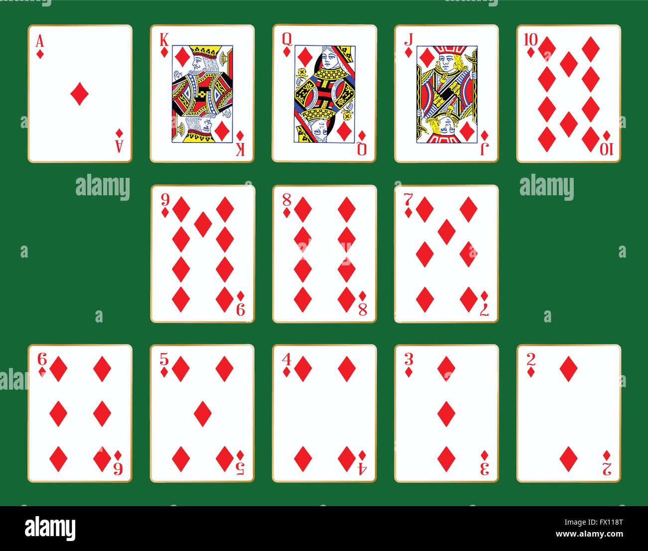 The playing card in the suit of Diamonds Stock Vector Image & Art - Alamy