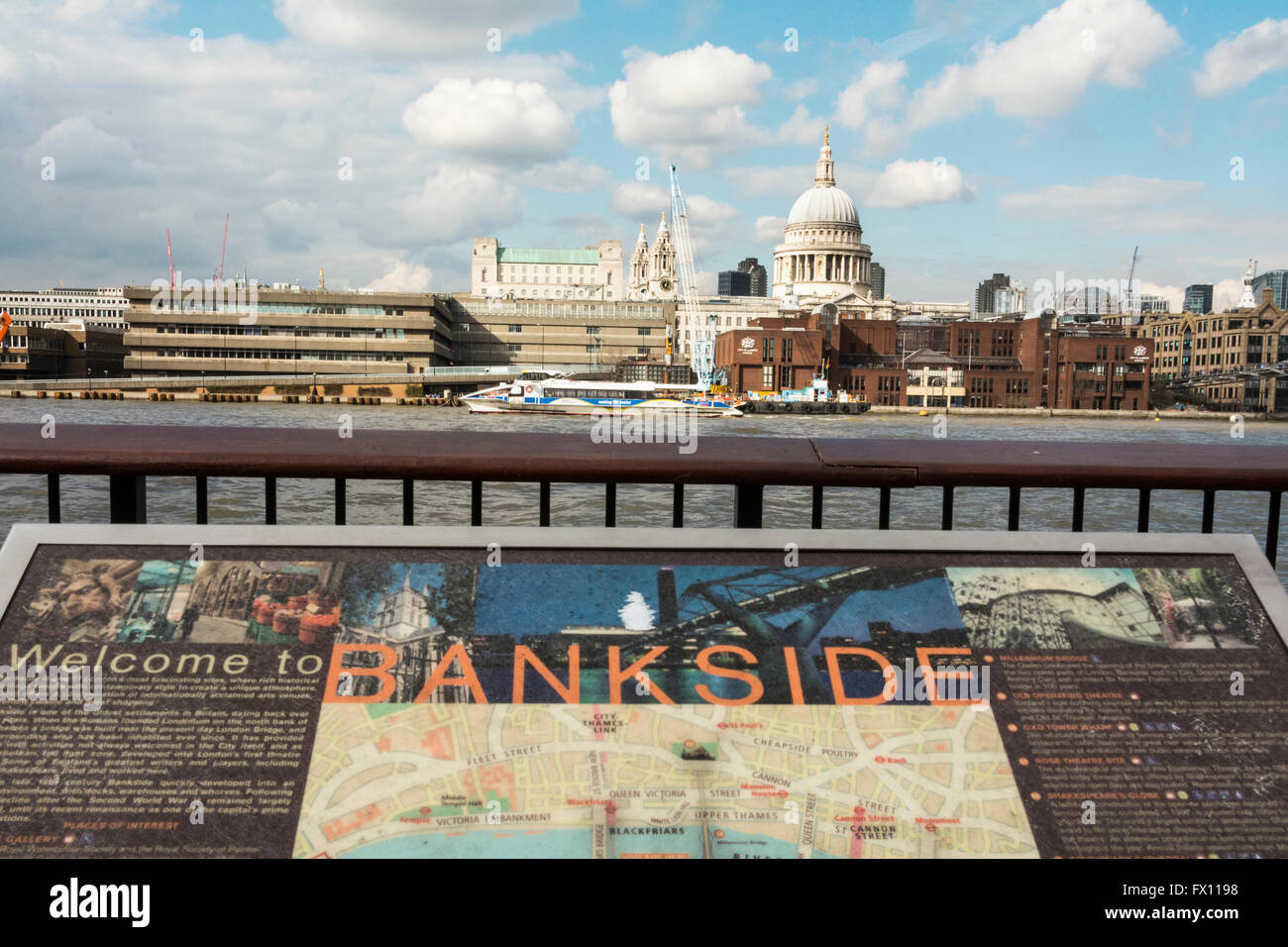 A view of St. Paul's Cathedral from London's Bankside area near the ...
