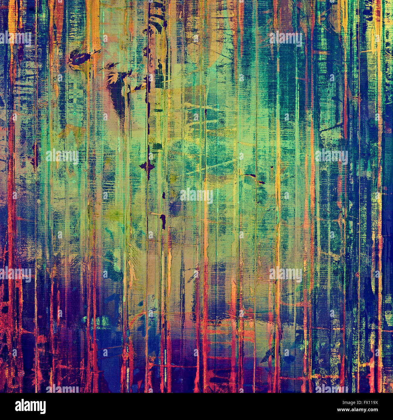 Old and weathered grunge texture. With orange, red, green, blue ...