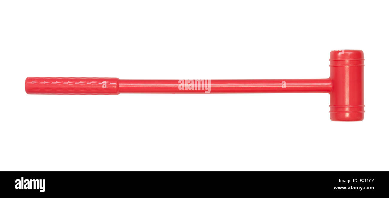 Large toy hammer isolated on white background Stock Photo - Alamy
