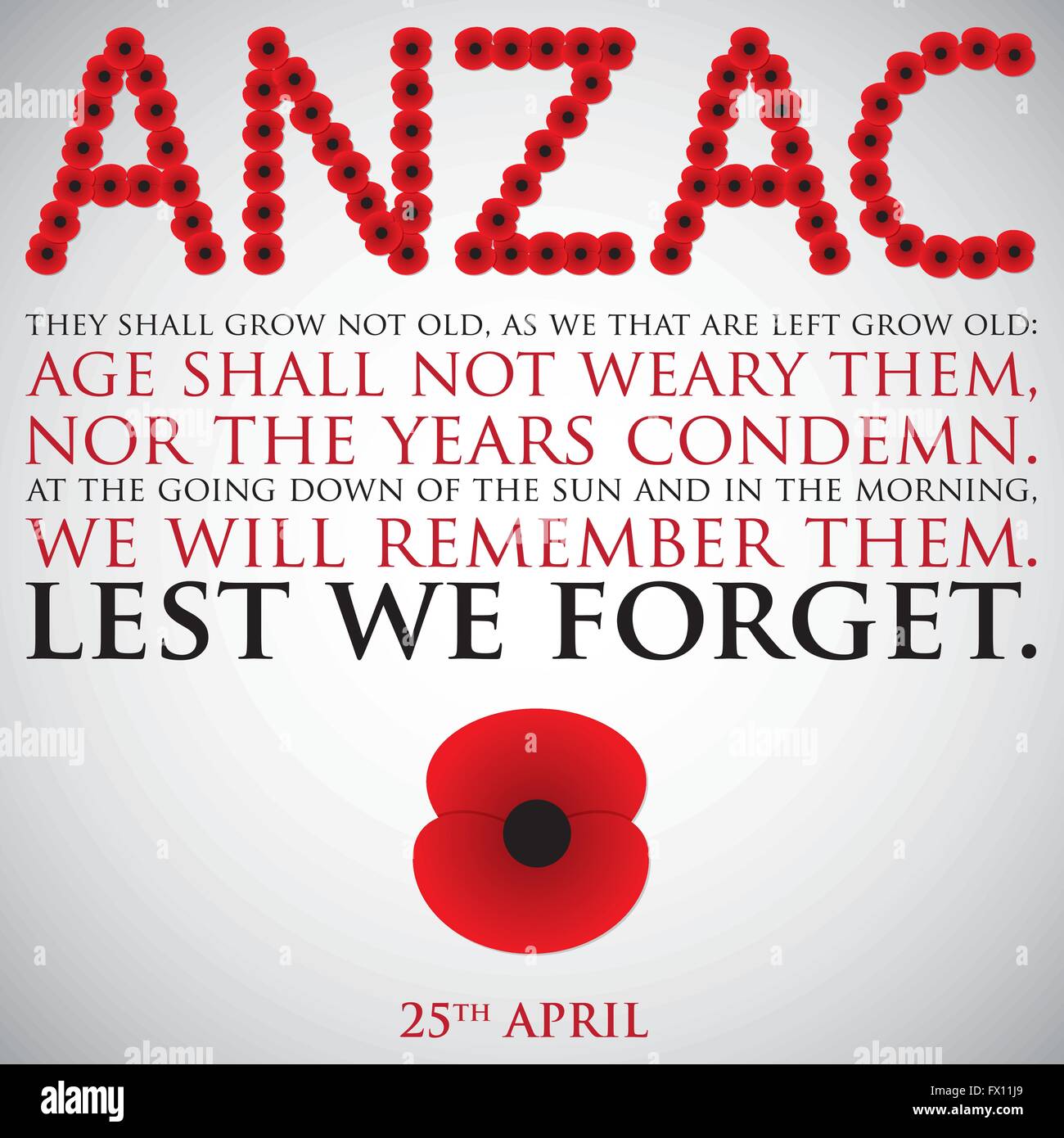 ANZAC (Australia New Zealand Army Corps) Day card in vector format ...