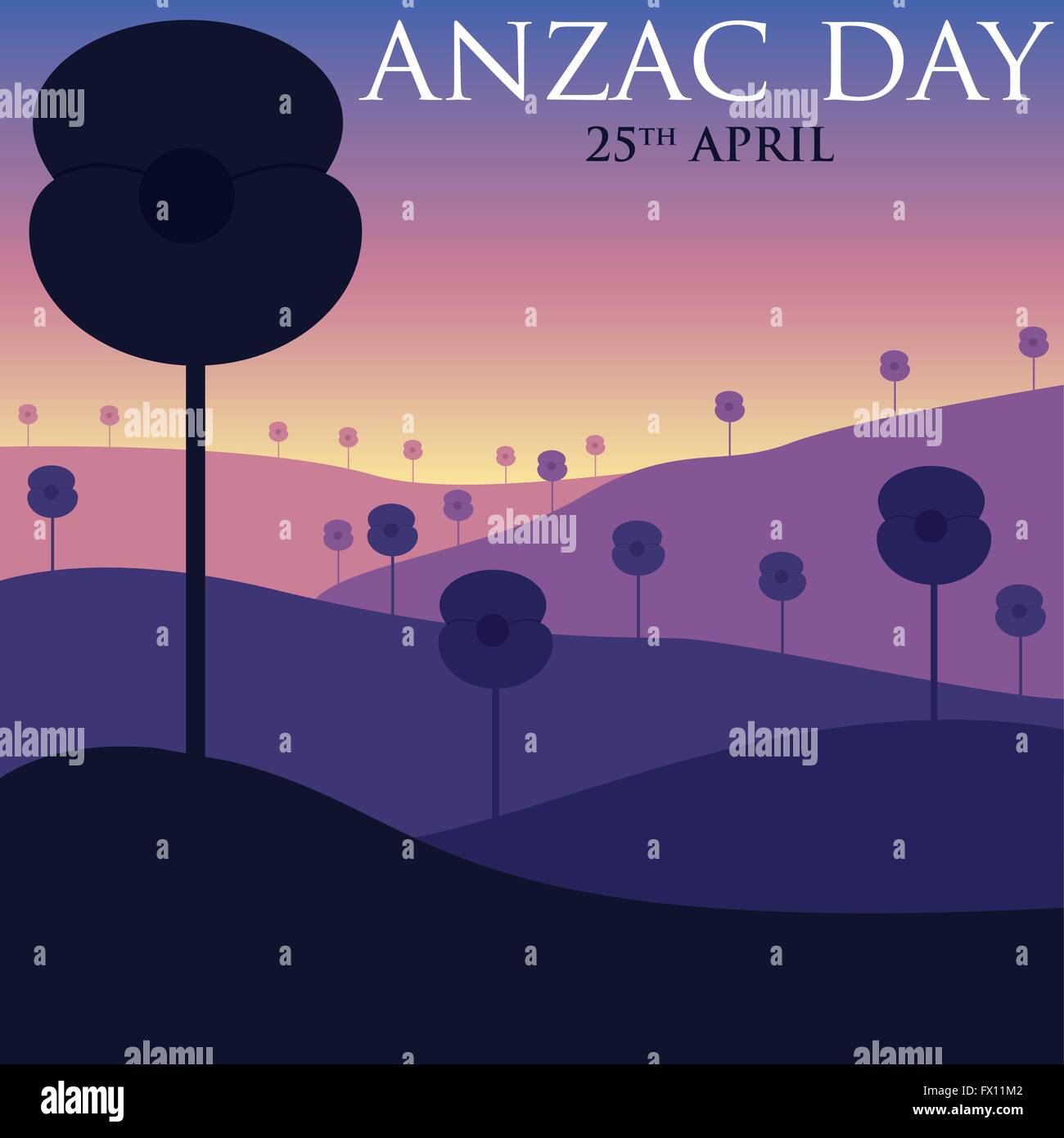 ANZAC (Australia New Zealand Army Corps) Day card in vector format ...