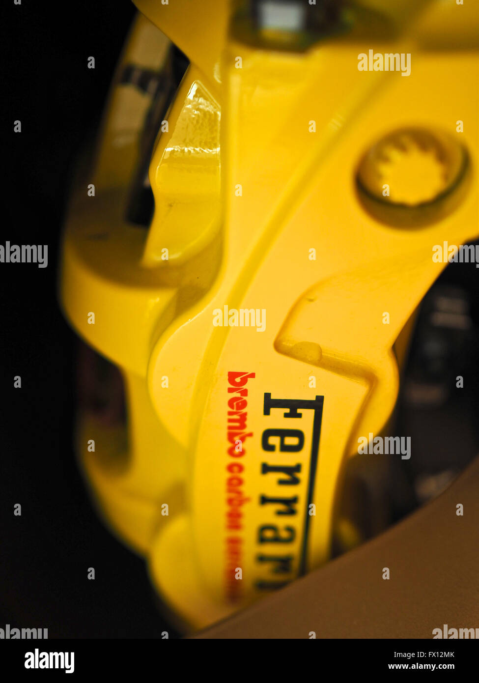 Ferrari 488 GTB yellow brake Stock Photo - Alamy