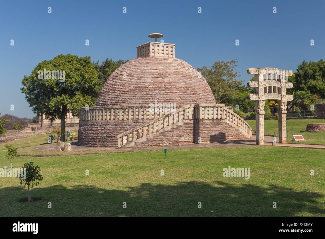 A view of the buddhist temple in Sanchi / India / UNESCO Stock Photo ...