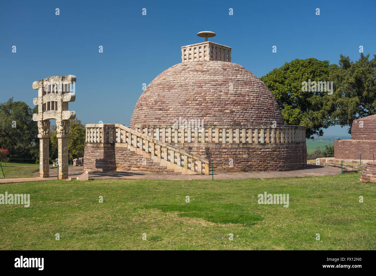 A view of the buddhist temple in Sanchi / India / UNESCO Stock Photo ...