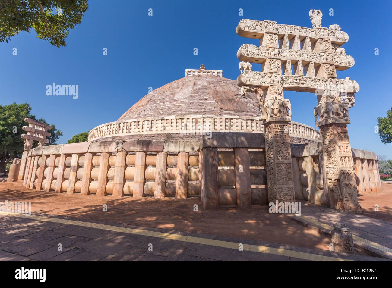 A view of the buddhist temple in Sanchi / India / UNESCO Stock Photo ...