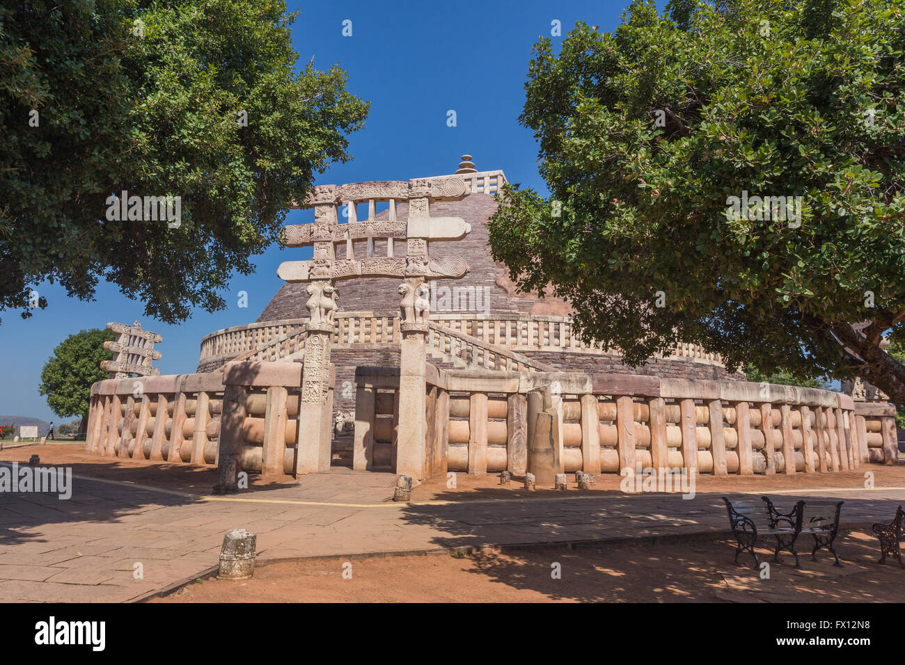 A view of the buddhist temple in Sanchi / India / UNESCO Stock Photo ...