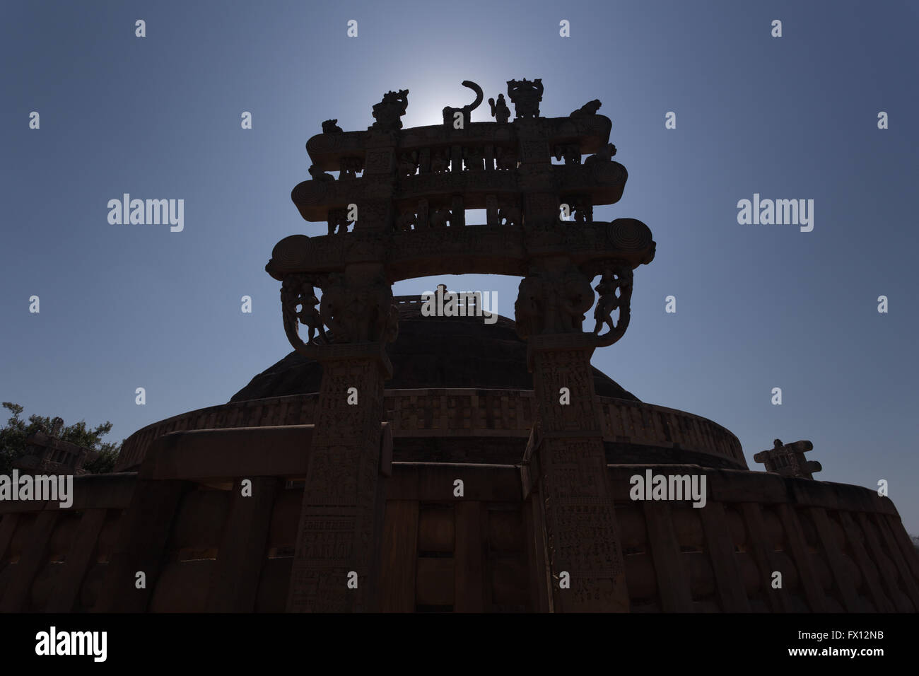A view of the buddhist temple in Sanchi / India / UNESCO Stock Photo ...
