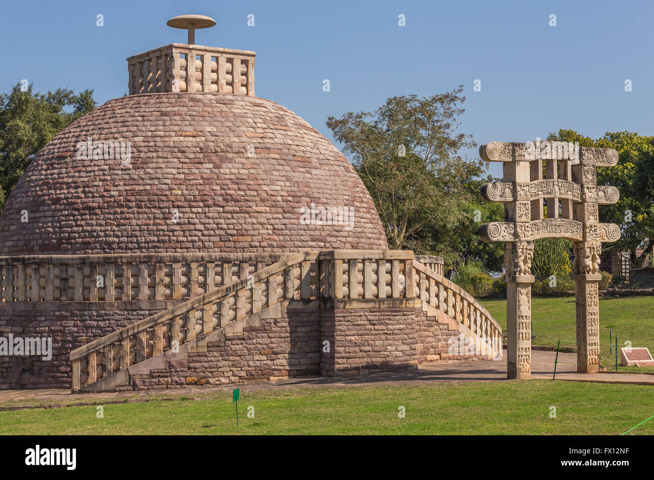 A view of the buddhist temple in Sanchi / India / UNESCO Stock Photo ...