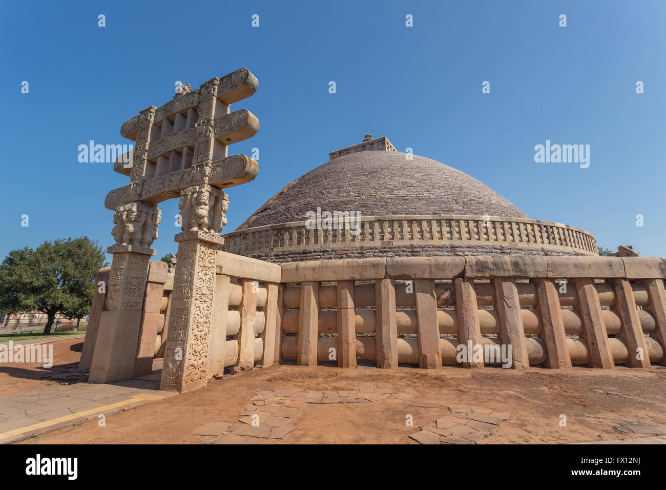 A view of the buddhist temple in Sanchi / India / UNESCO Stock Photo ...