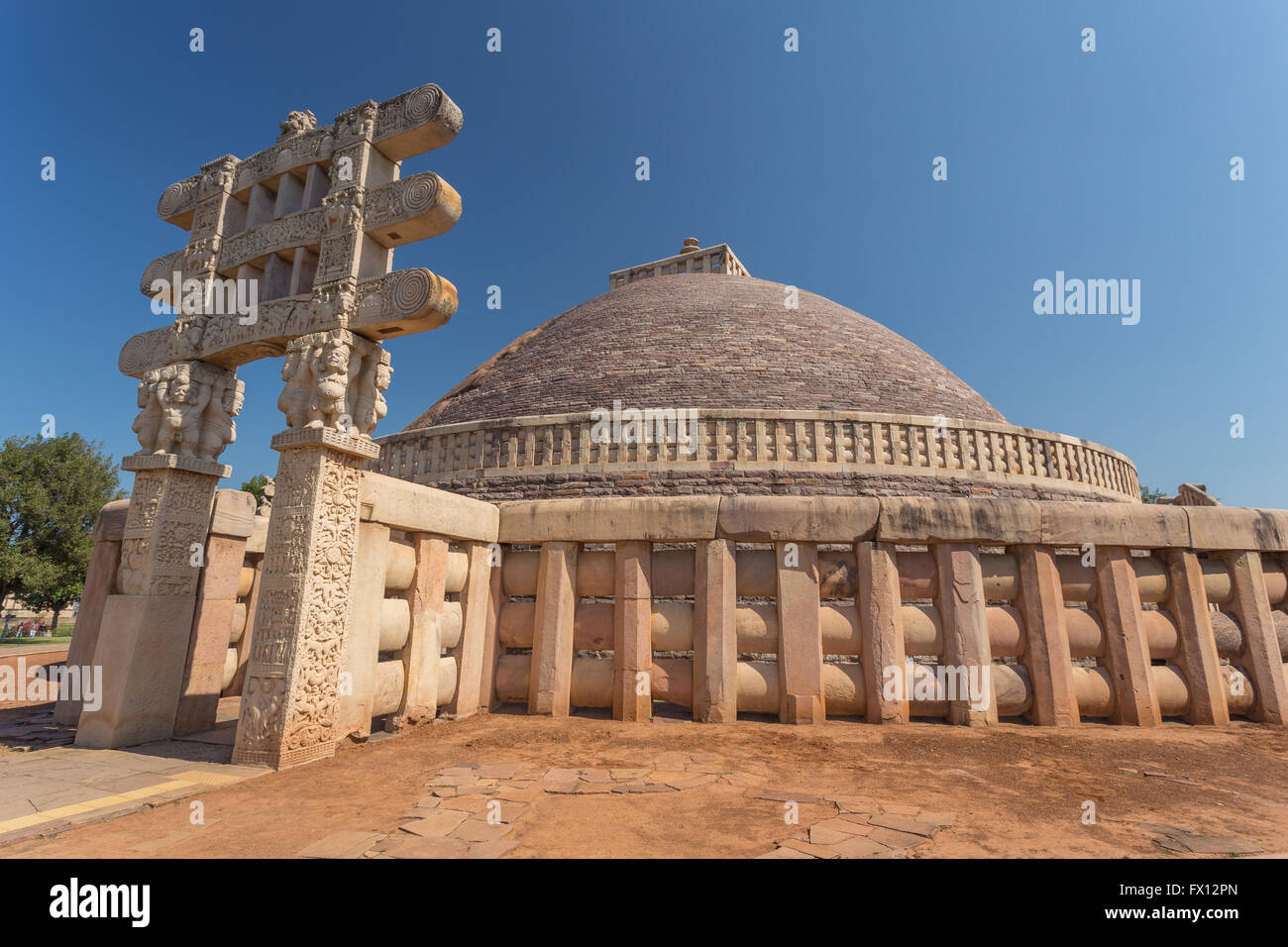 A view of the buddhist temple in Sanchi / India / UNESCO Stock Photo ...