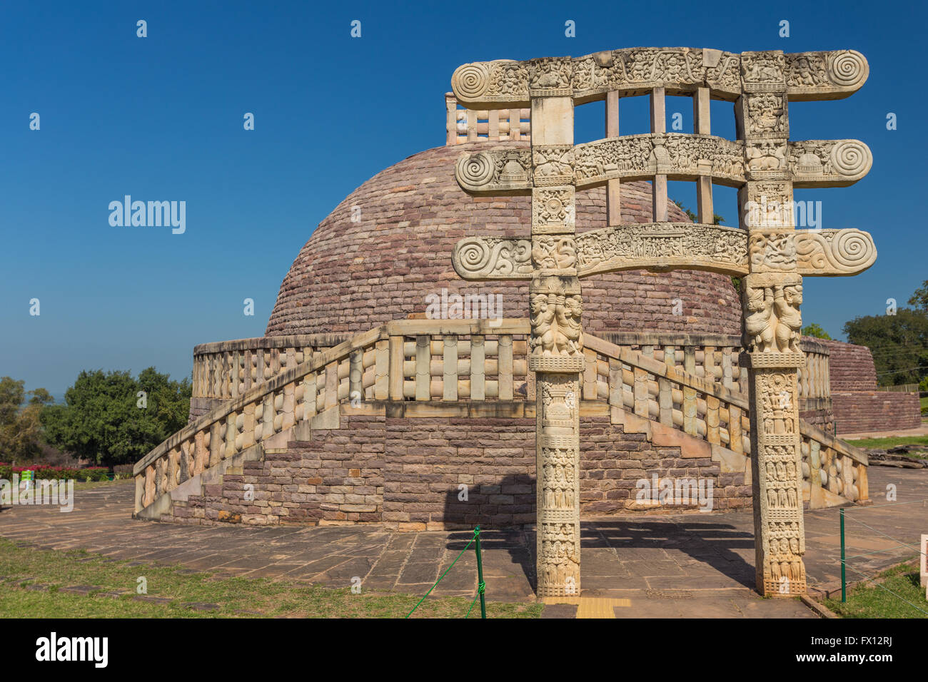 A view of the buddhist temple in Sanchi / India / UNESCO Stock Photo ...